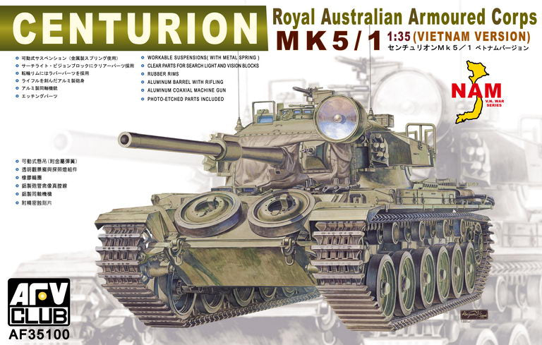 AFV Club 1/35 RAAC Centurion Mk5/1 Tank *Aus Decals* Plastic Model Kit ...